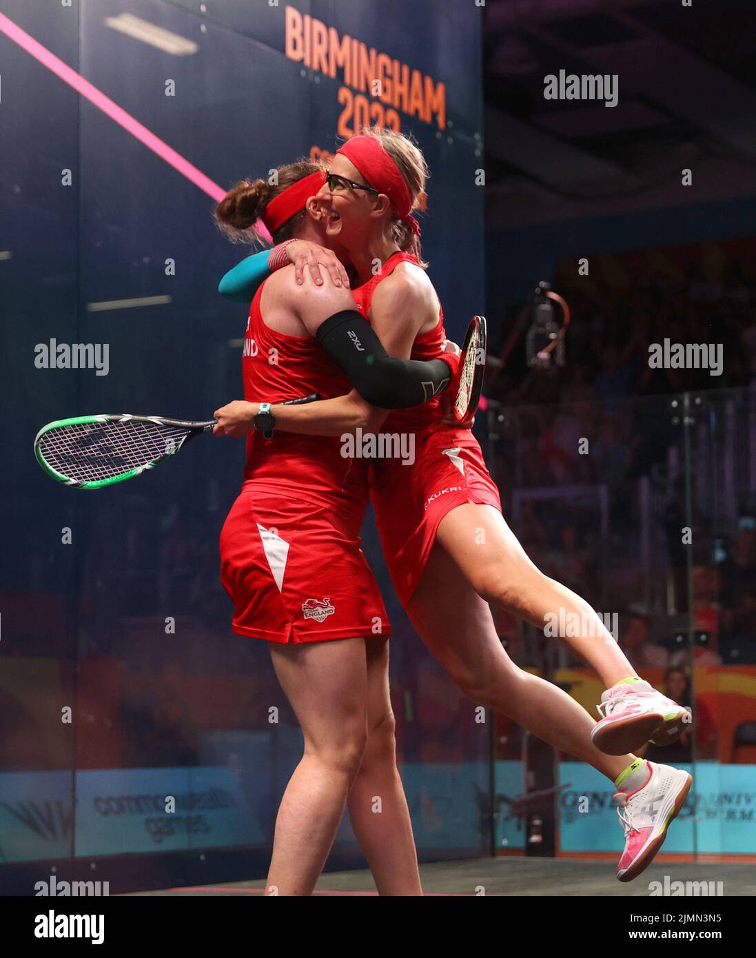 England's Sarah-Jane Perry (left) and Alison Waters celebrate after ...