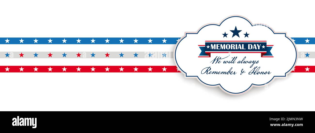 USA Memorial Day Remember Emblem Headline Stock Photo - Alamy