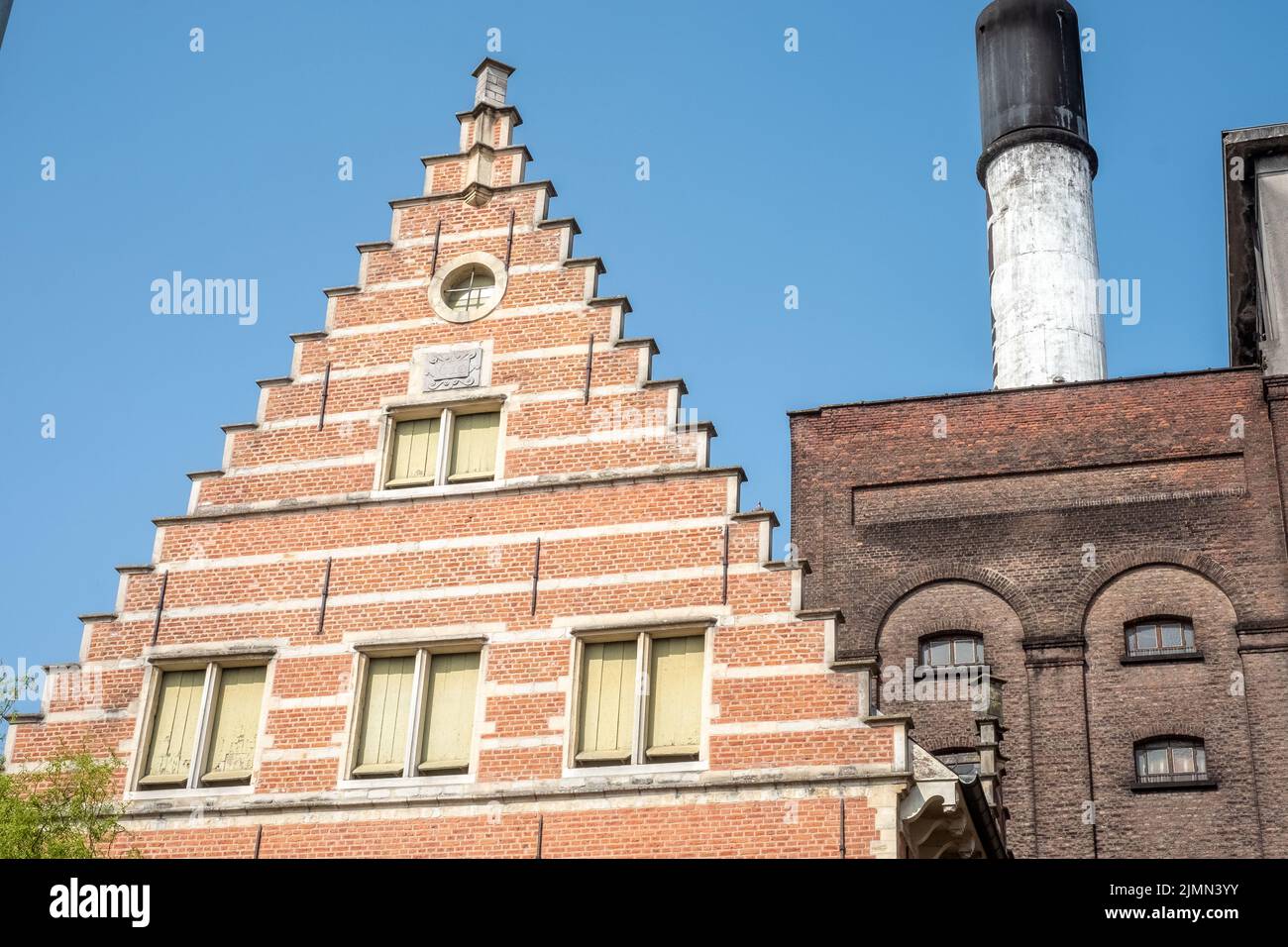 MECHELEN, Malines, Antwerp, BELGIUM, March 2, 2022, Old facades, roofs ...