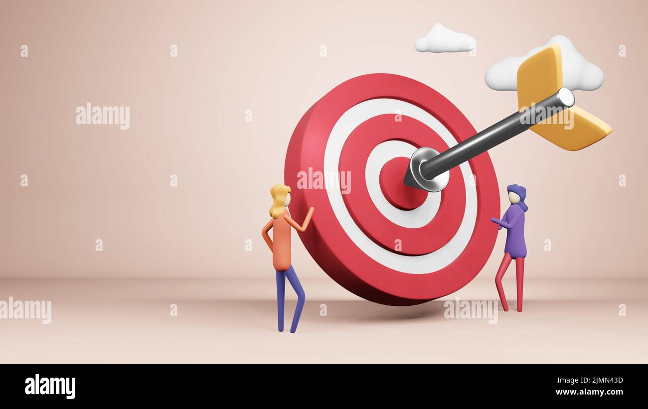 3D Target Goal Achievement Milestone Success Business Stock Photo - Alamy