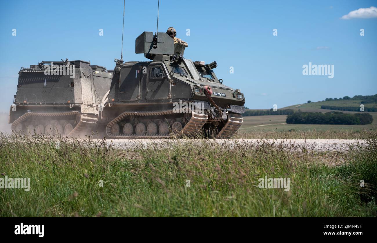 detailed closeup of a British Army BvS10 Viking all terrain armoured ...