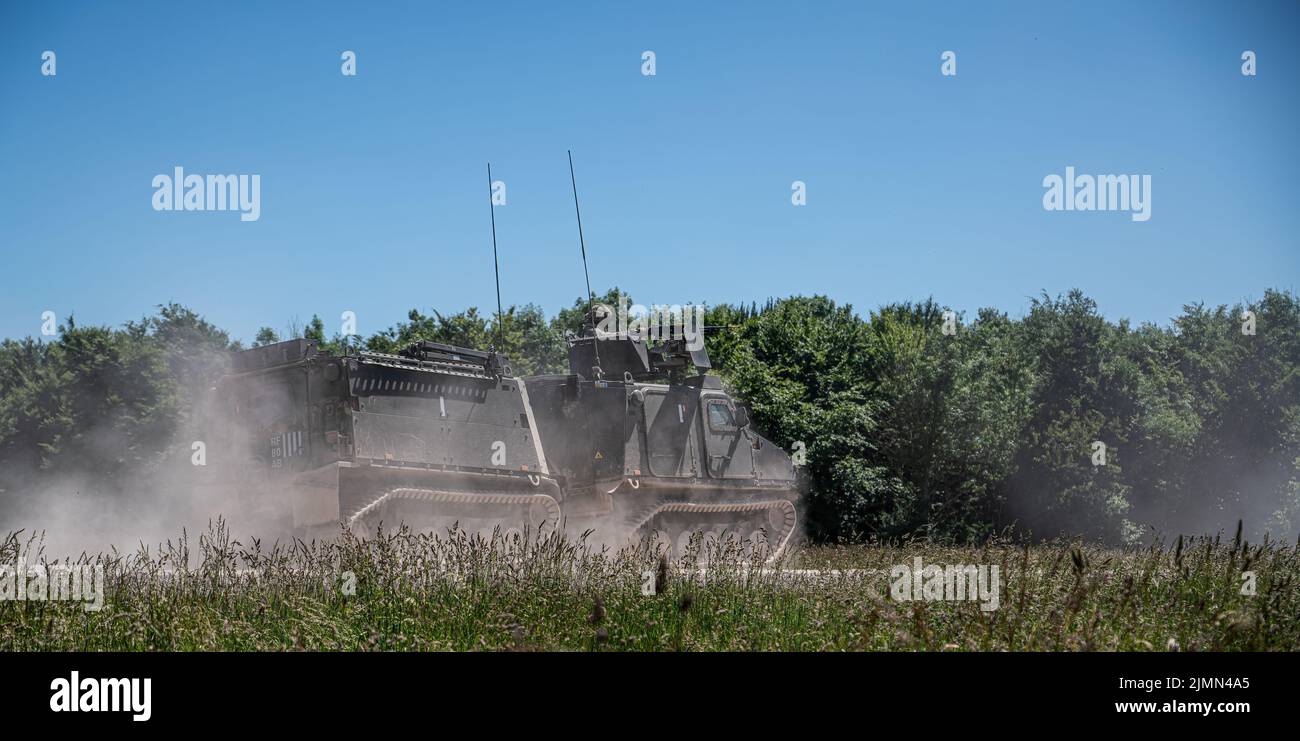 detailed closeup of a British Army BvS10 Viking all terrain armoured ...