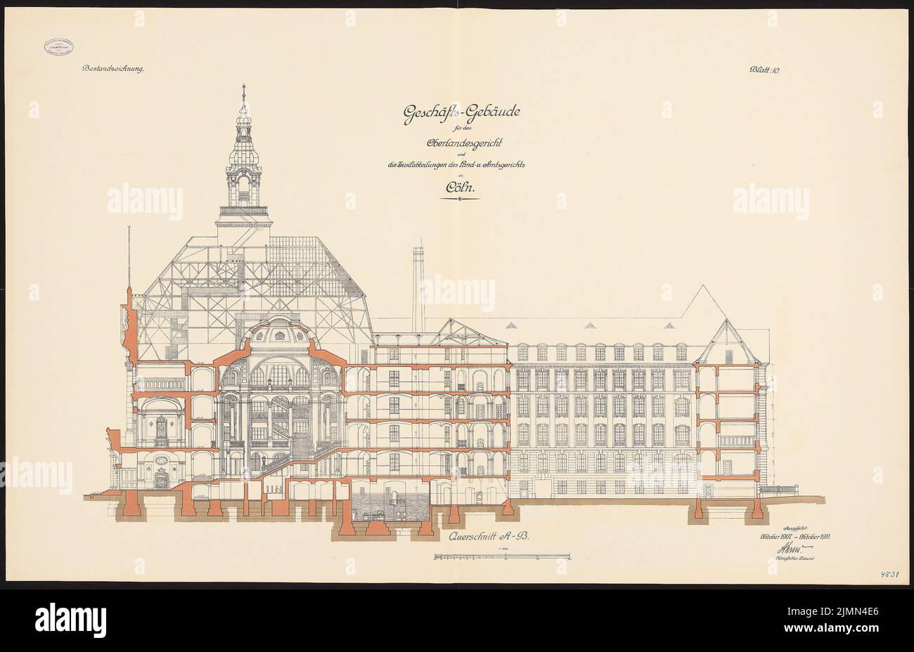 Unknown architect, Higher Regional Court, Cologne. Business building ...