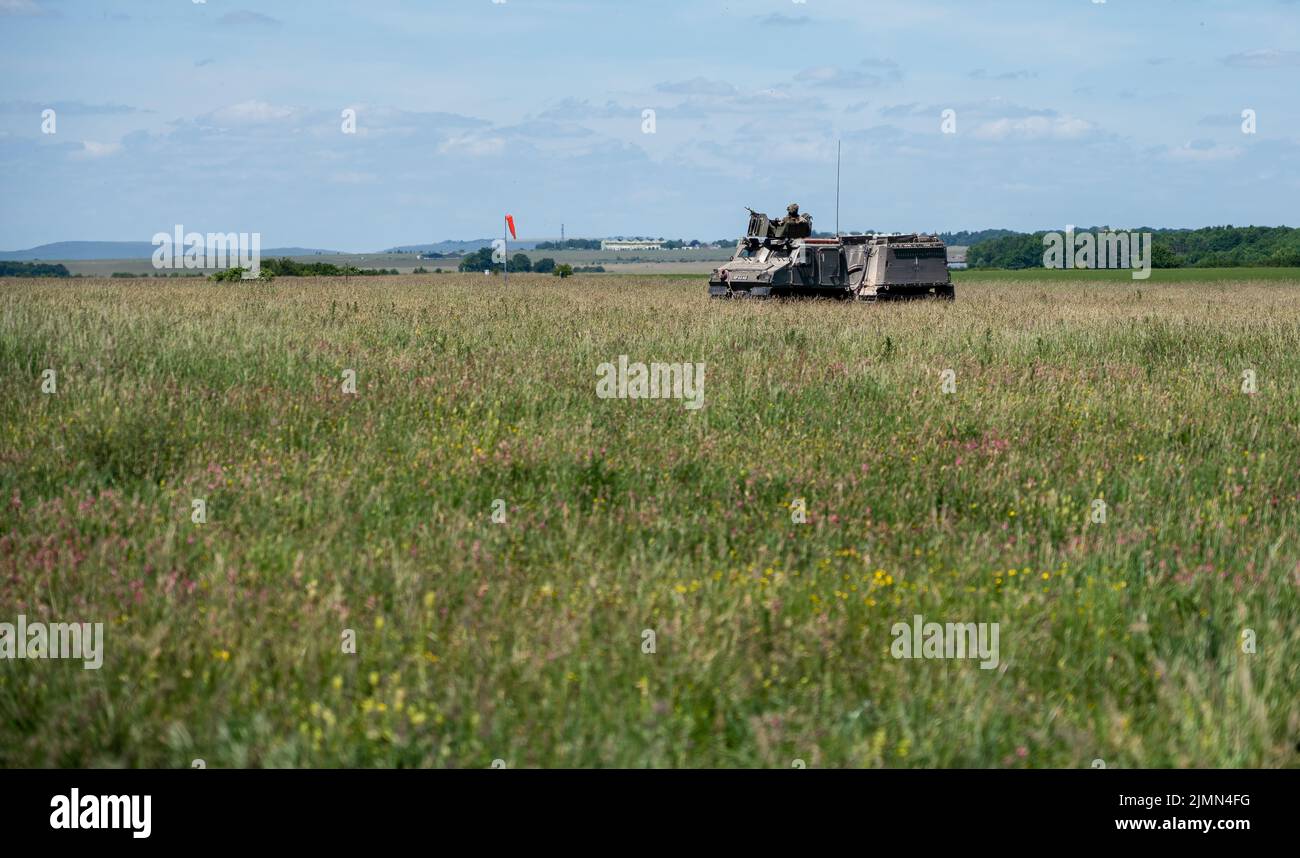 closeup of a British Army BvS10 Viking all terrain armoured vehicle in ...