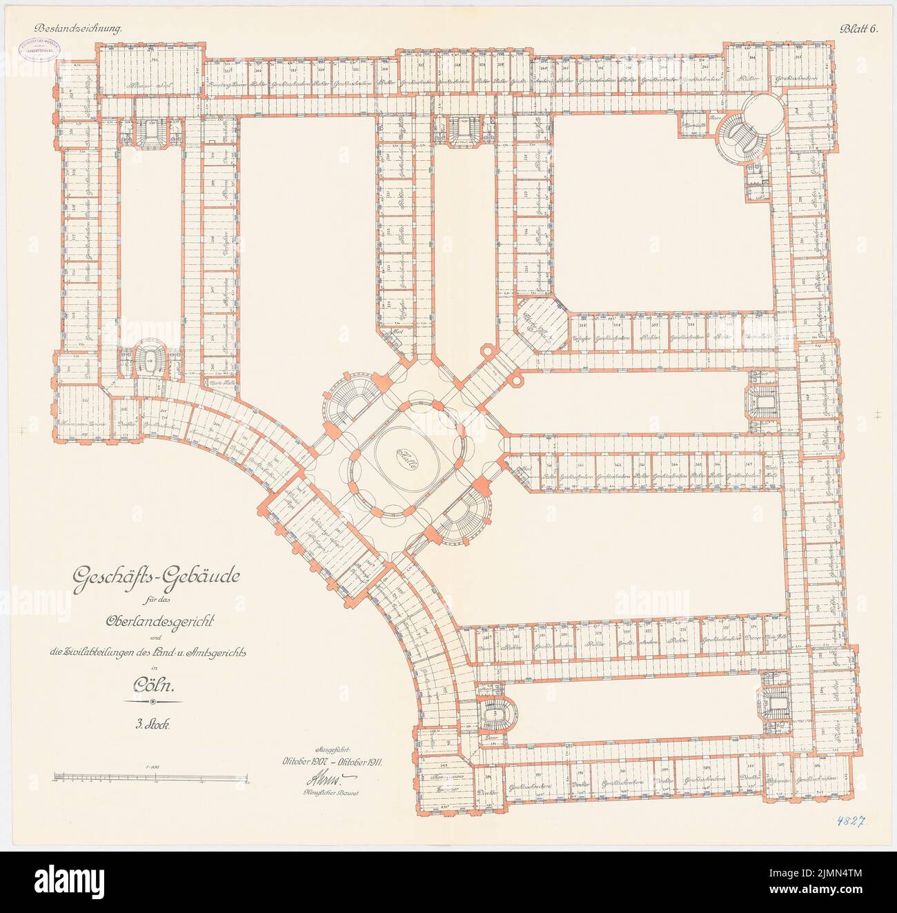 Unknown architect, Higher Regional Court, Cologne. Business building ...
