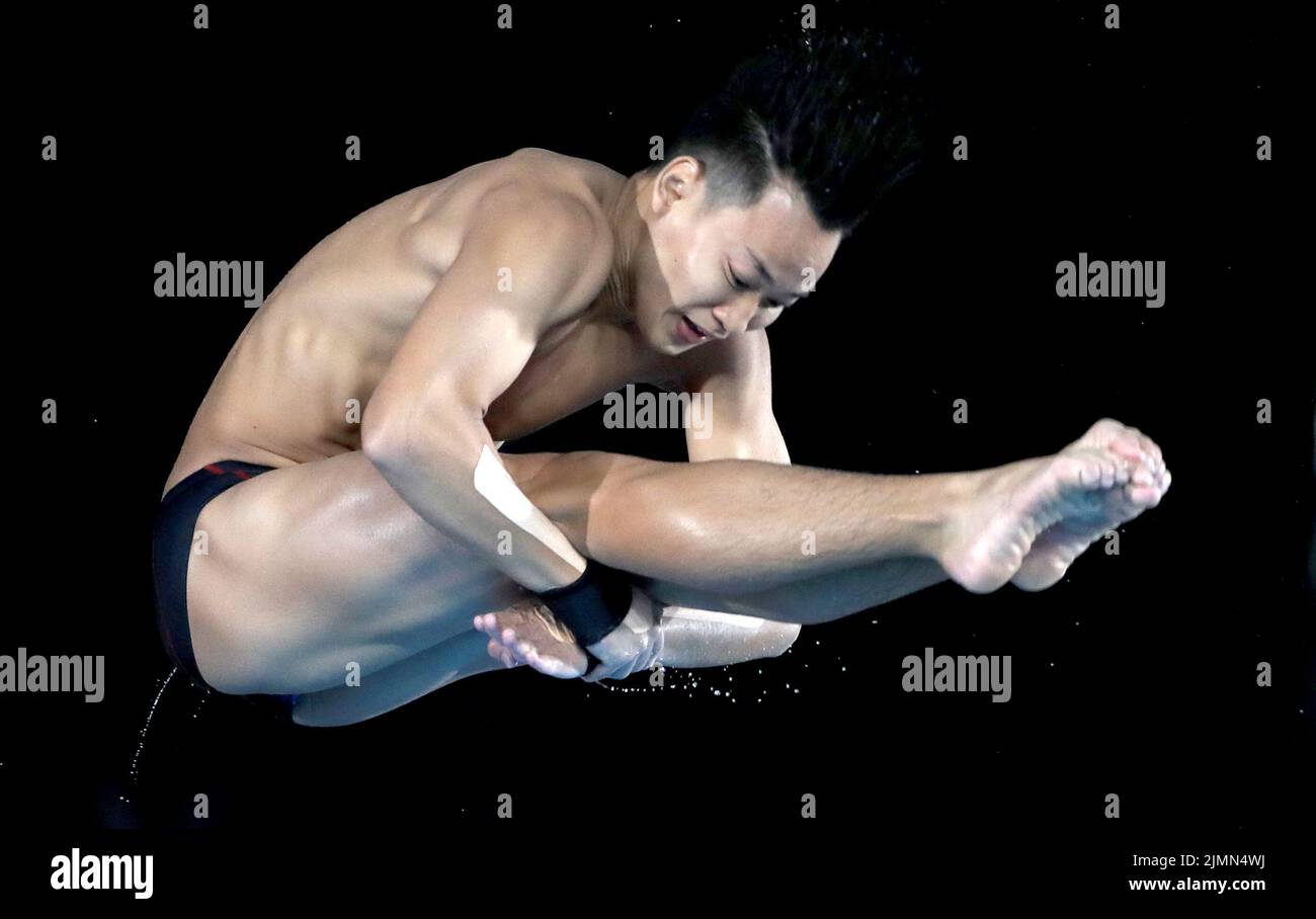 Malaysia’s Bertrand Rhodict Anak Lises in action during the Men’s 10m ...