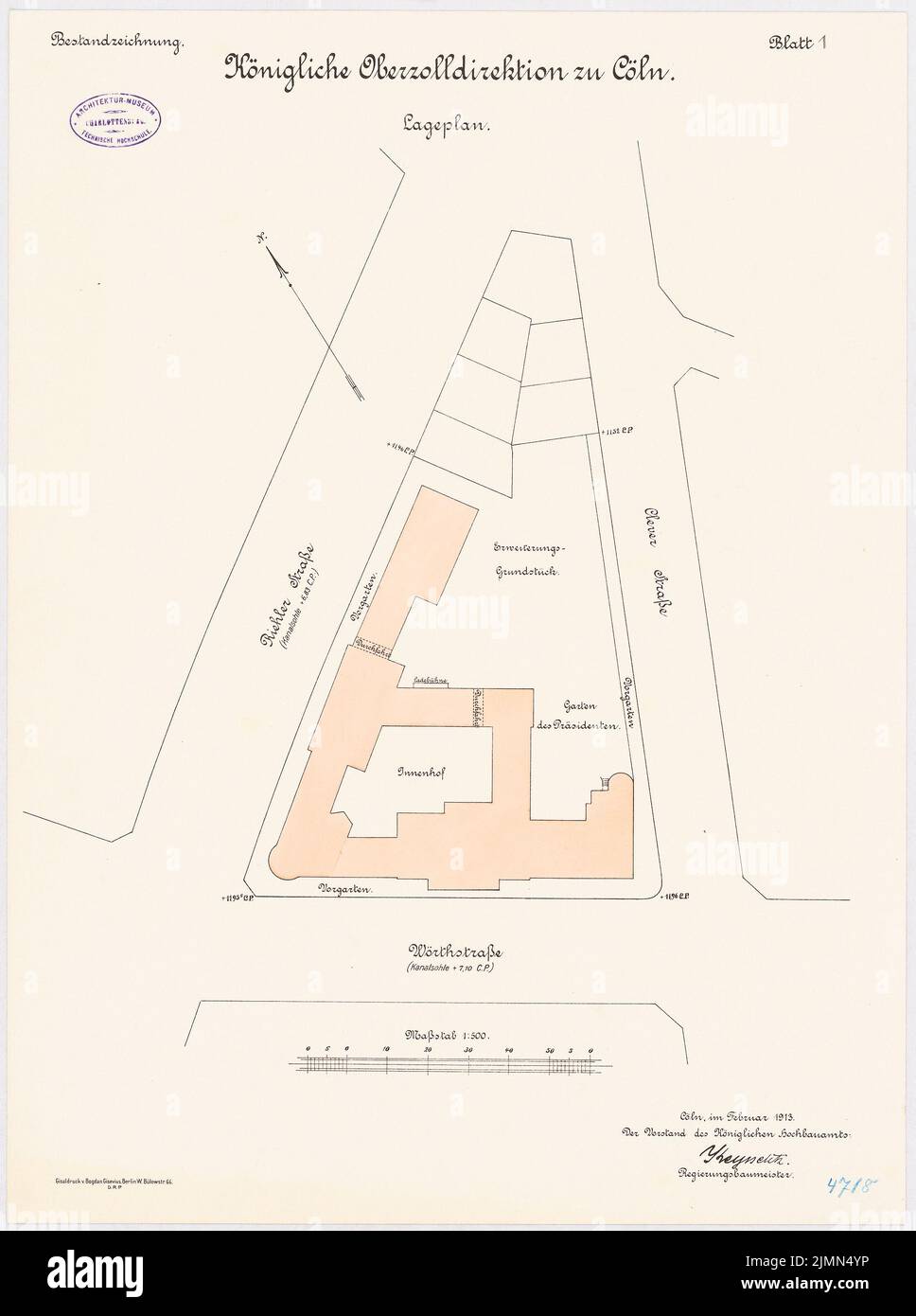 Unknown architect, chief customs directorate in Cologne (approx. 1913 ...