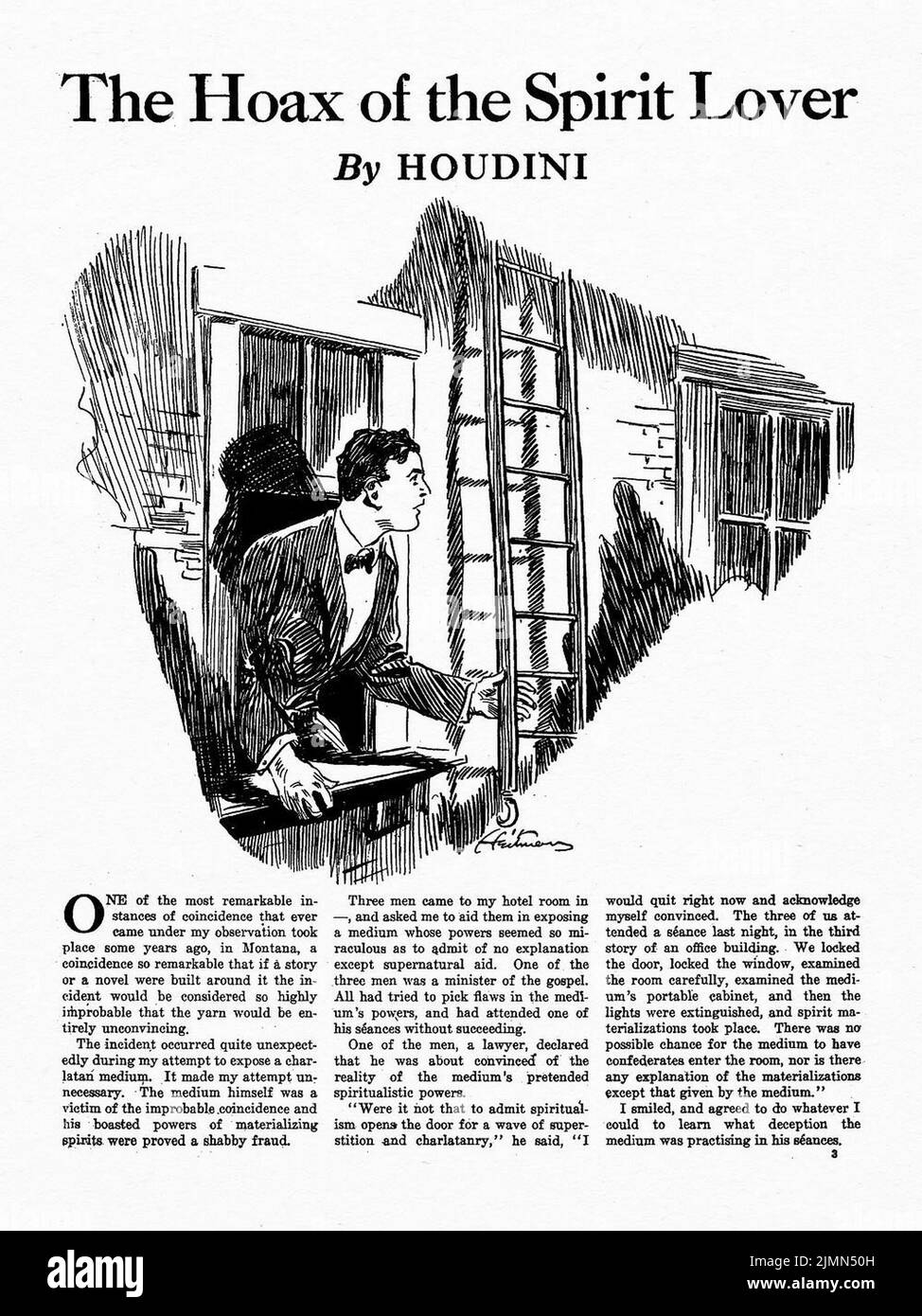 The Hoax of the Spirit Lover, by Harry Houdini. Illustration by William ...