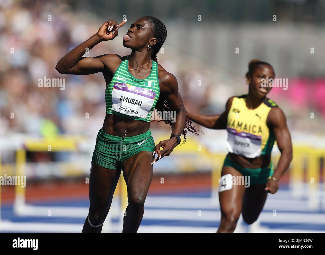 Birmingham, UK. 7th Aug, 2022. Tobi Amusan of Nigeria wins the Women's ...