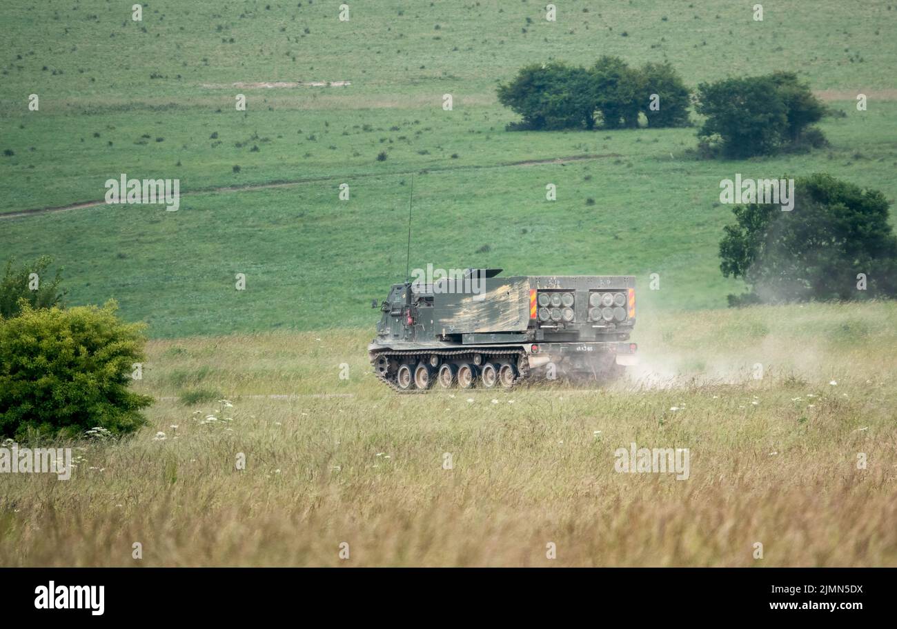 army M270 Multiple Launch Rocket System, self-propelled, multiple ...