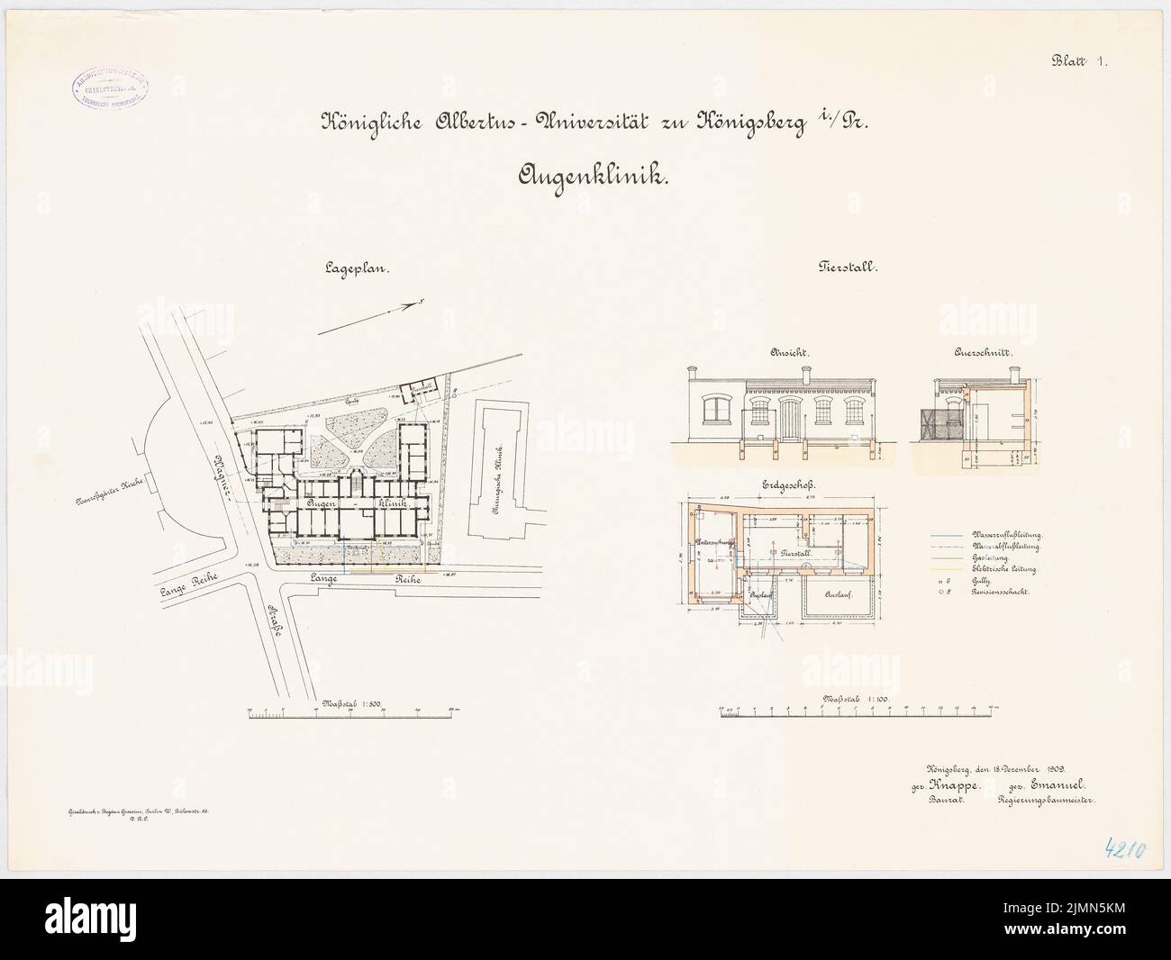 Unknown architect, eye clinic of the Albertus University Königsberg ...