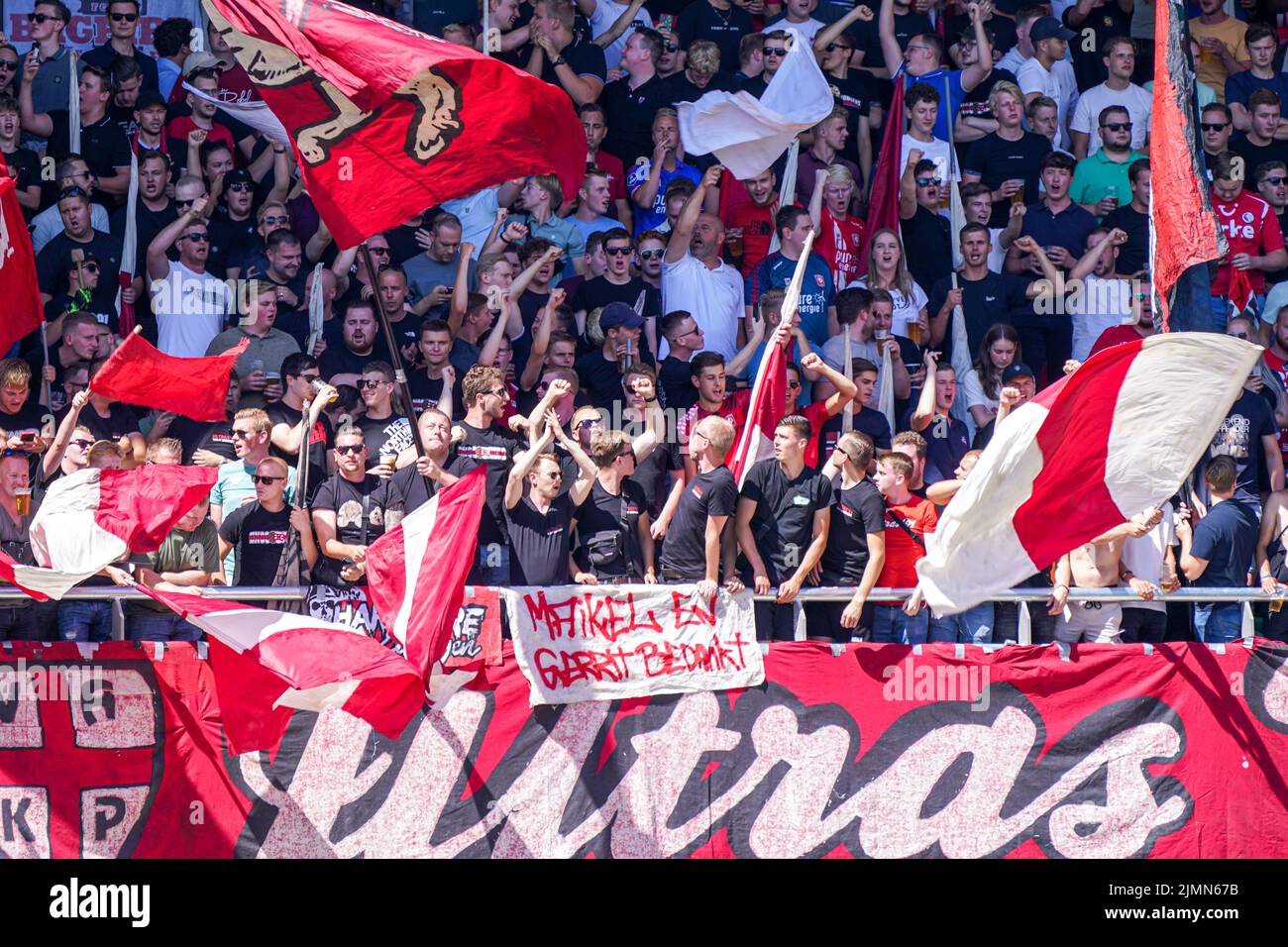 NIJMEGEN, NETHERLANDS - AUGUST 7: FC Twente supporters prior to the ...