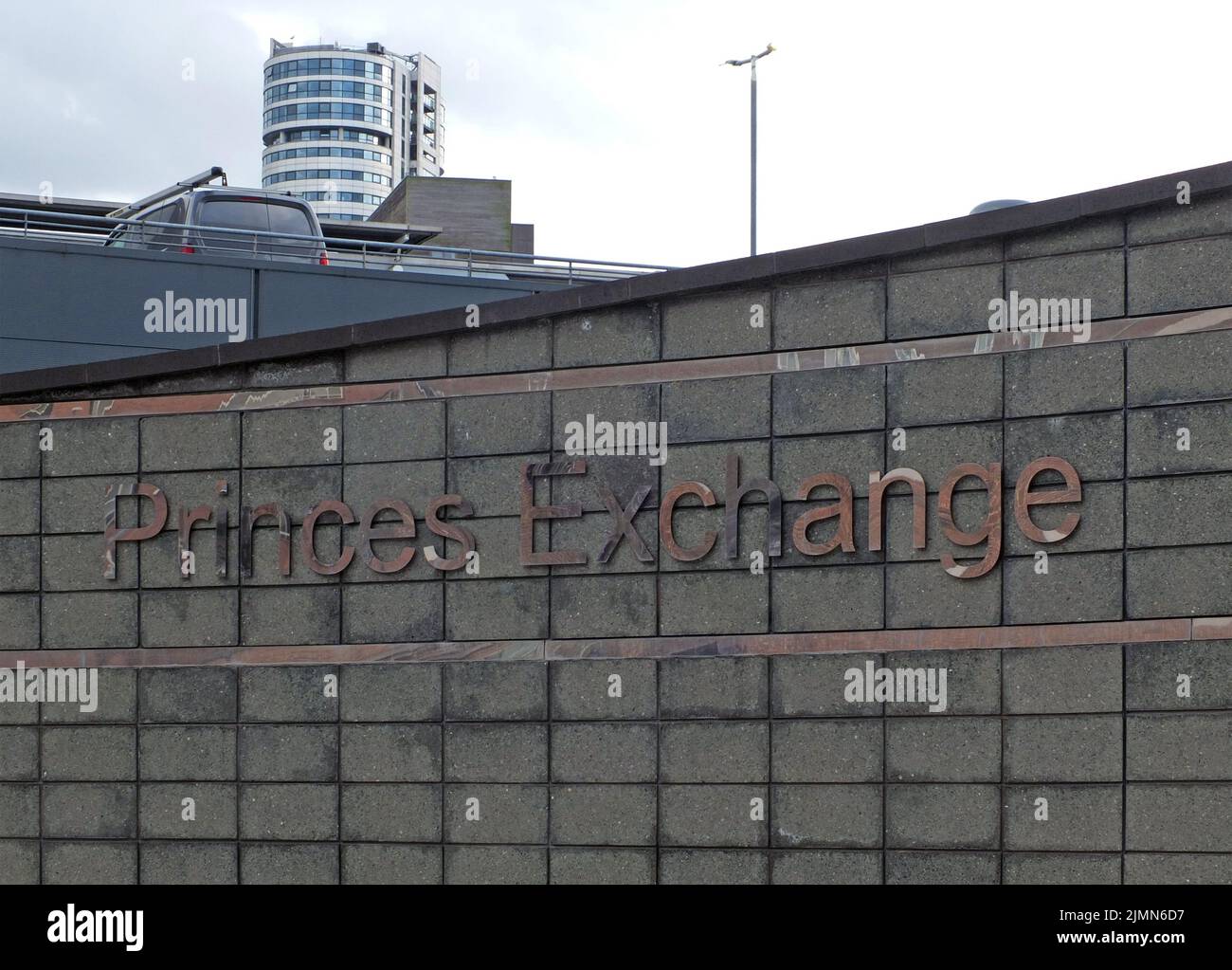Sign outside the entrance to the princes exchange building in leeds ...
