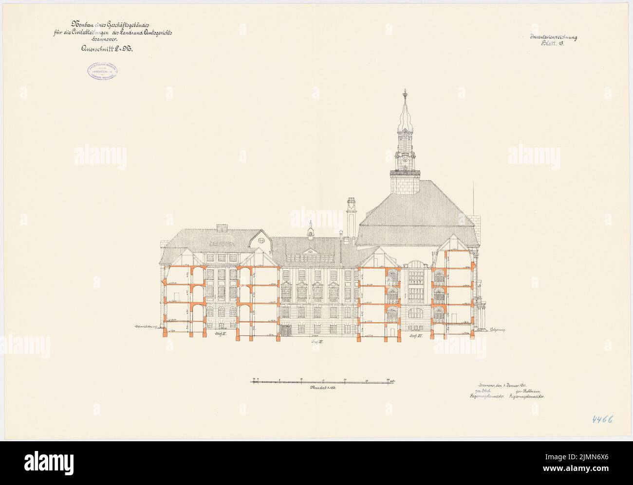 Unknown architect, district and district court in Hanover (approx. 1911 ...