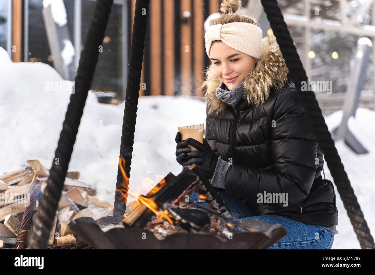 Beautiful girl snow weather outdoors hi-res stock photography and ...