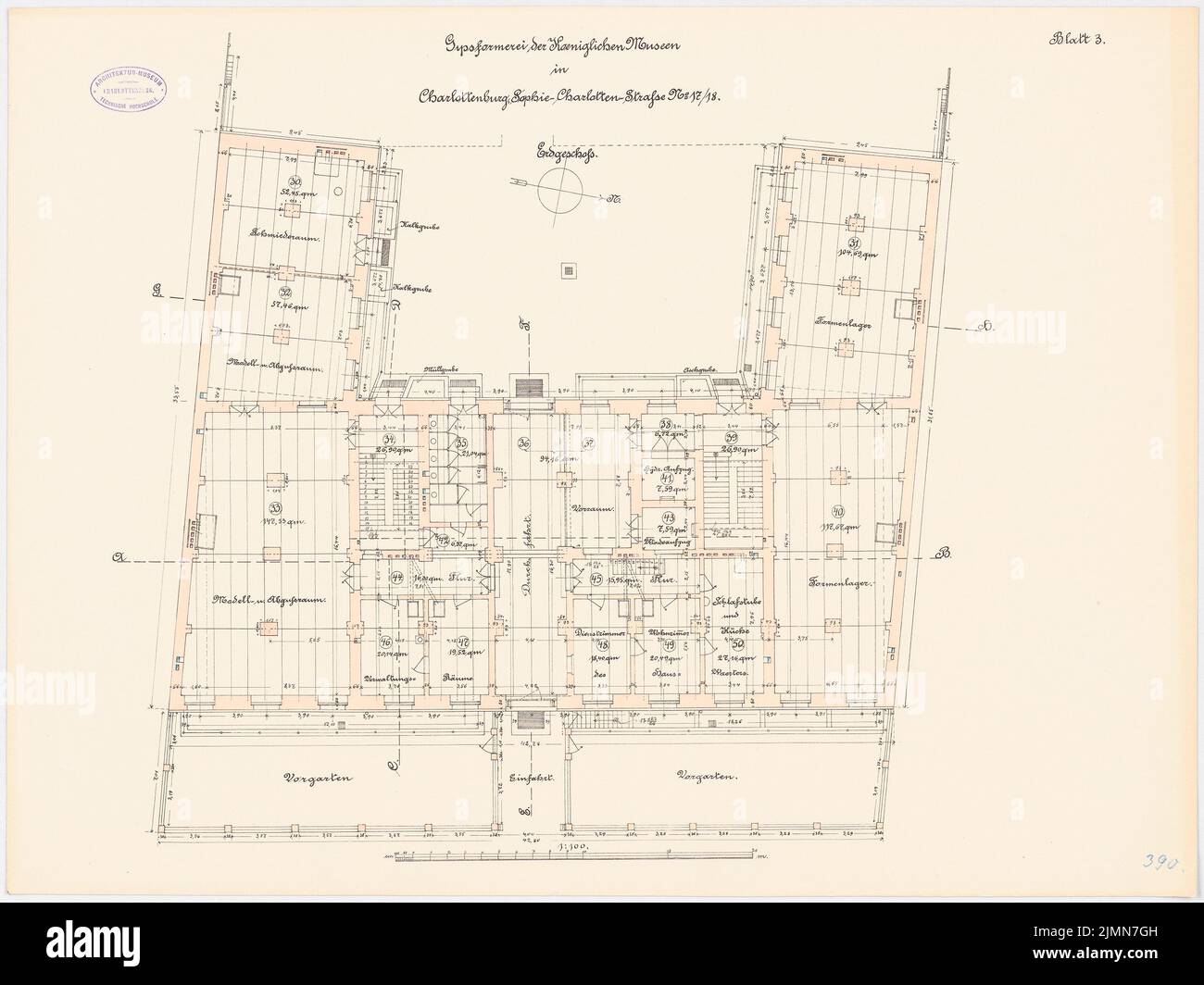 Unknown architect, plaster form of the Royal Museums, Berlin ...