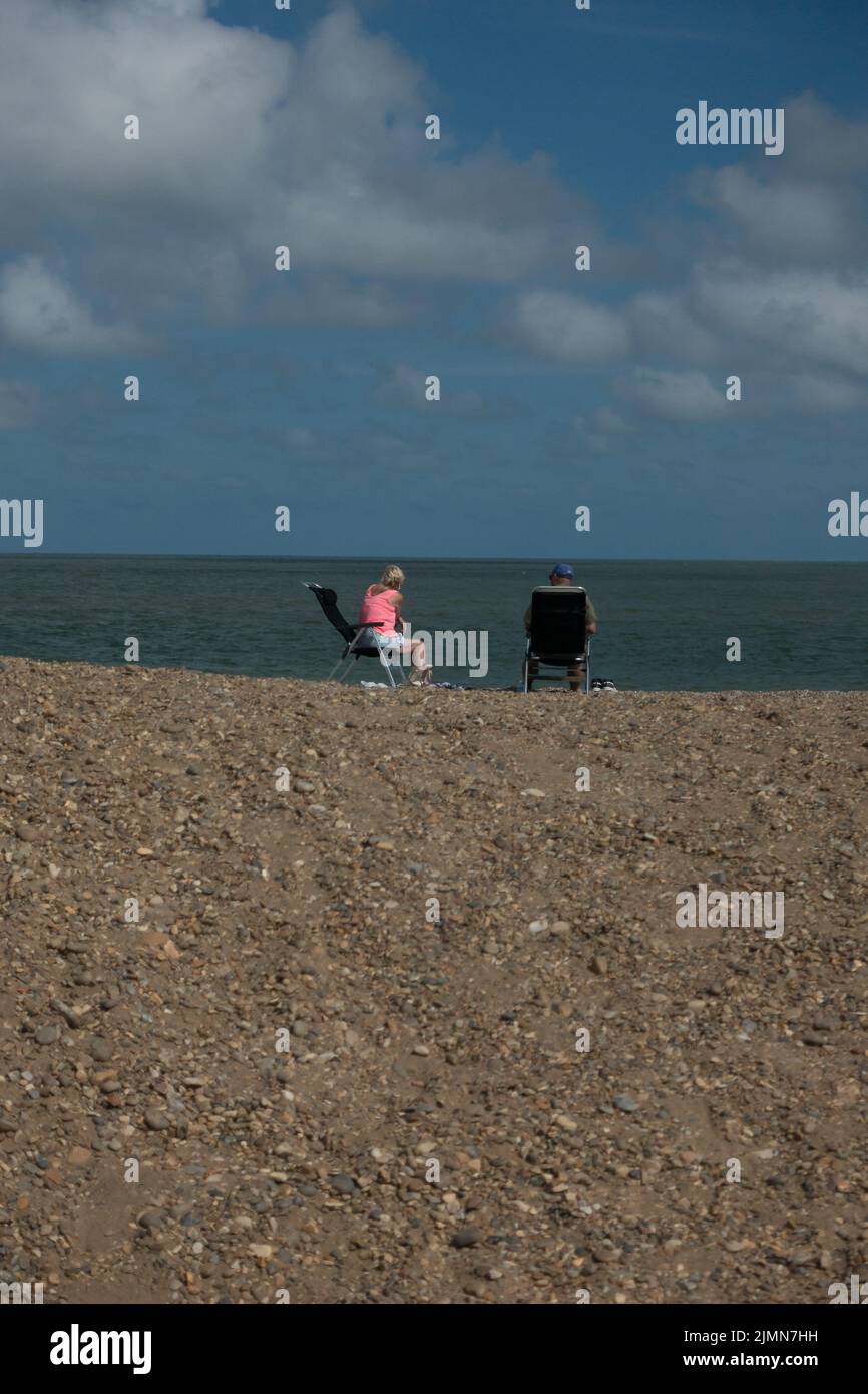 Suffolk's shingle beaches are a popular UK destination Stock Photo - Alamy