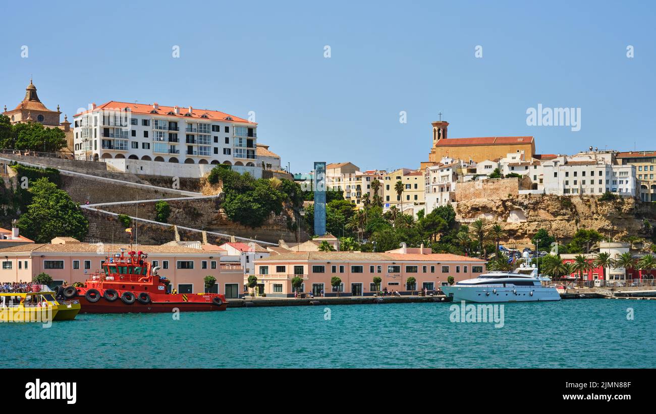 Cityscape of Mahon (Mao) capital city in Menorca, Spain Stock Photo - Alamy