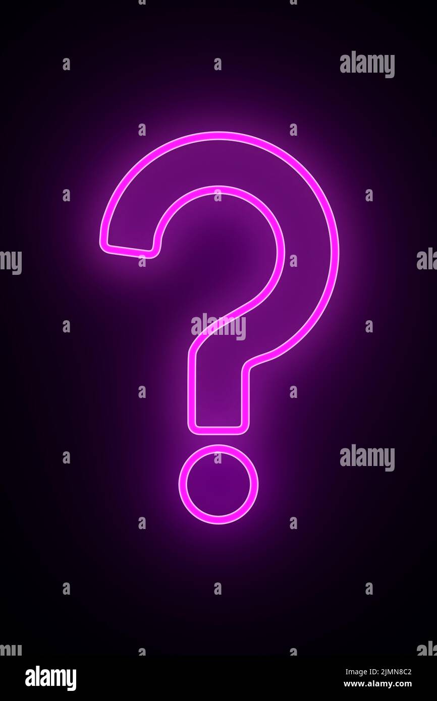 question on dark background. 3D illustration Stock Photo - Alamy