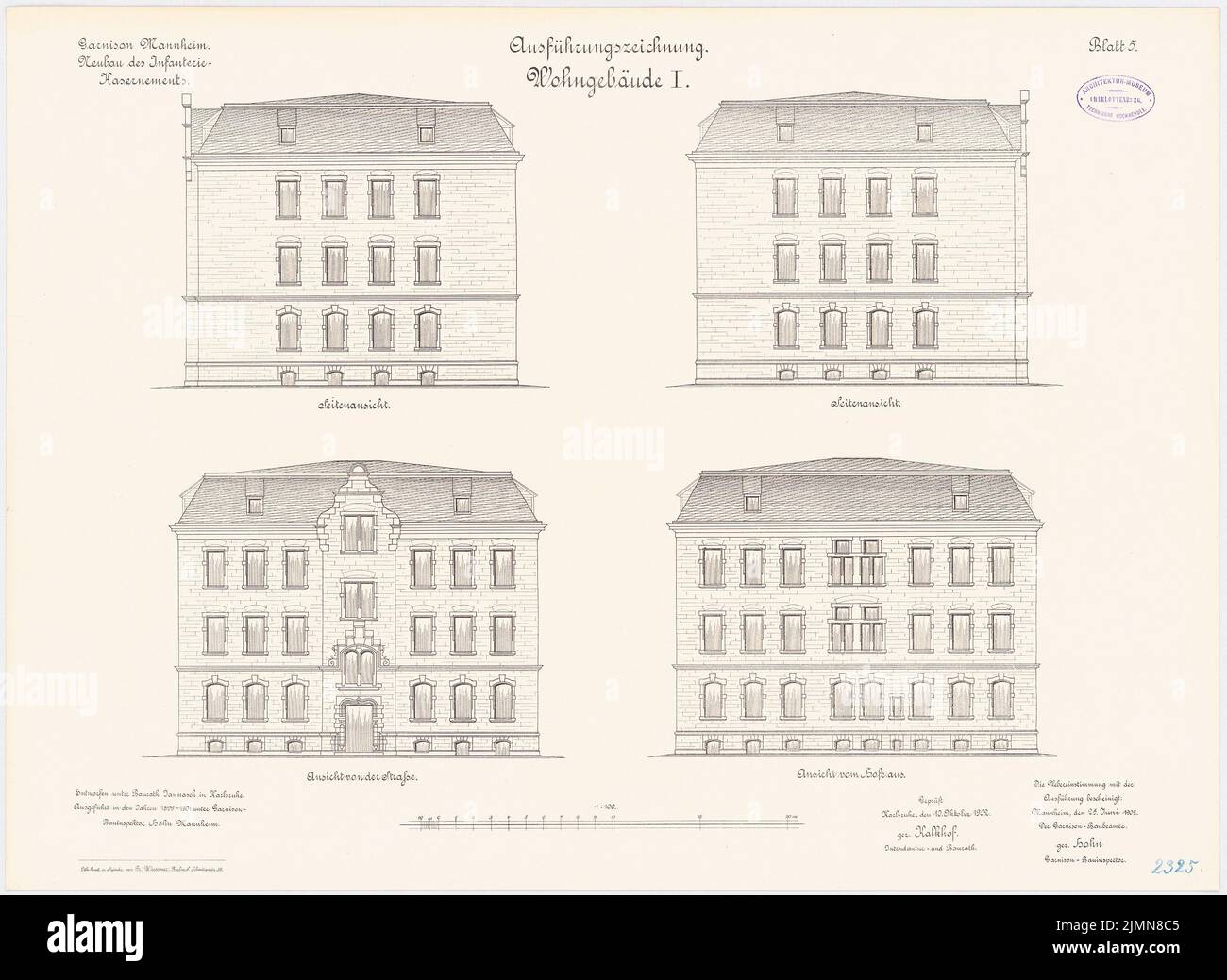 Jannasch, garrison of the infantry barrier in Mannheim. Residential ...