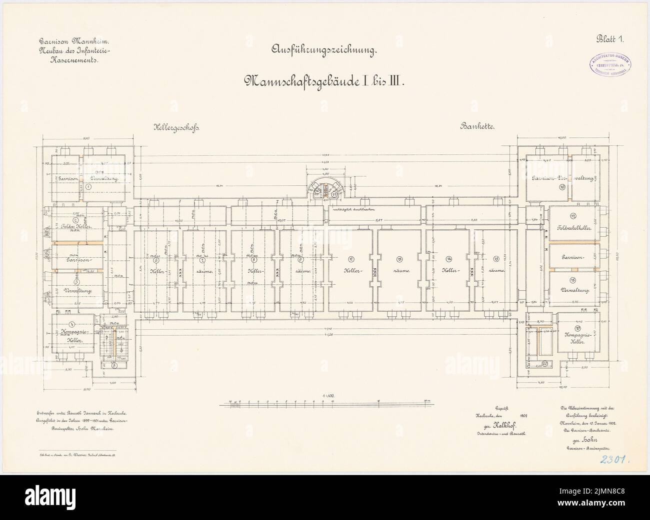 Jannasch, garrison of the infantry barrier in Mannheim. Team building ...