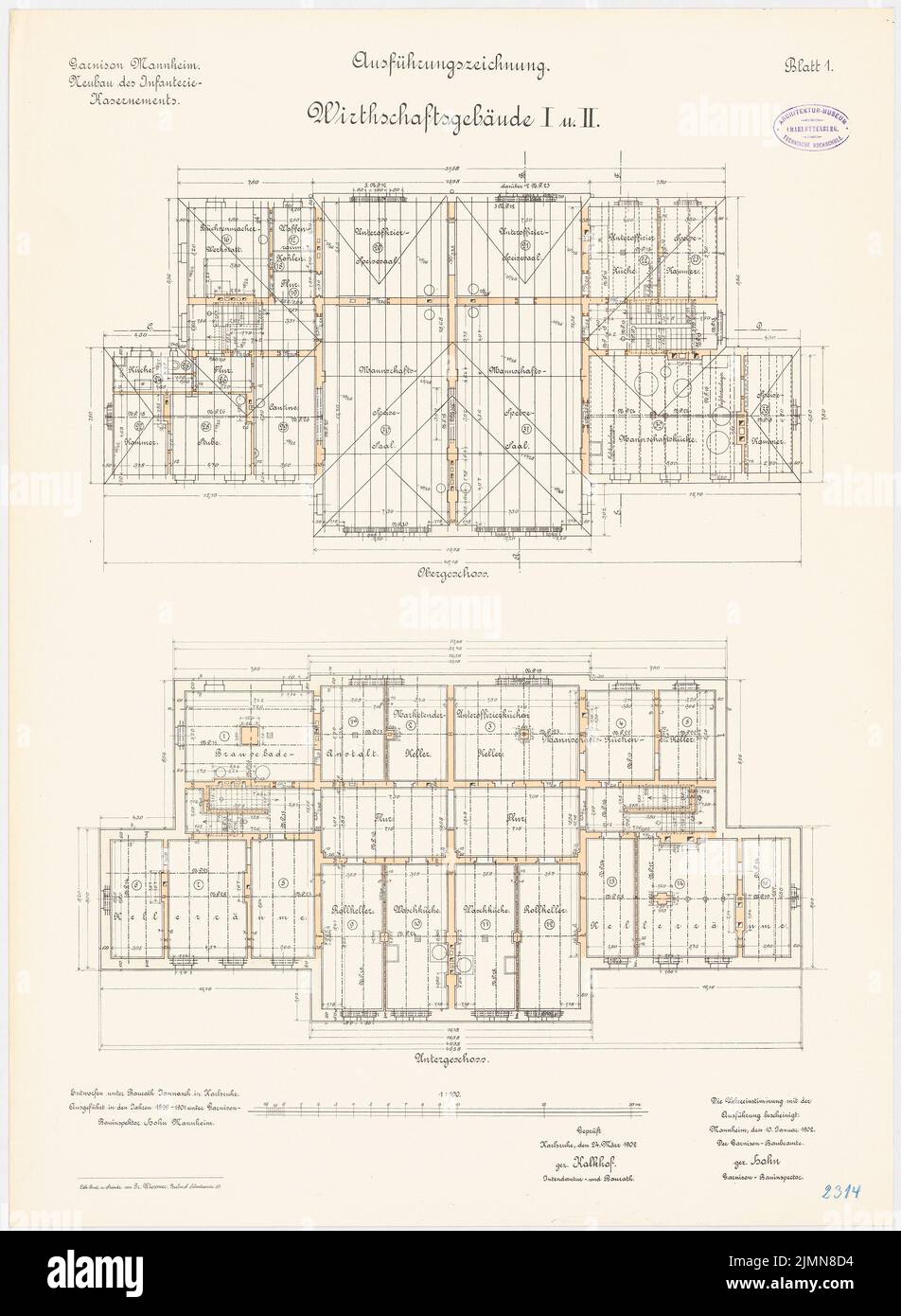 Jannasch, garrison of the infantry barrier in Mannheim. Farm building I ...