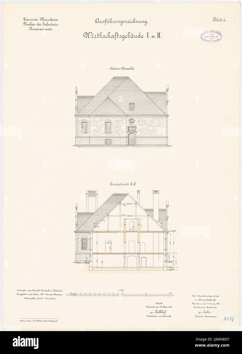 Jannasch, garrison of the infantry barrier in Mannheim. Farm building I ...