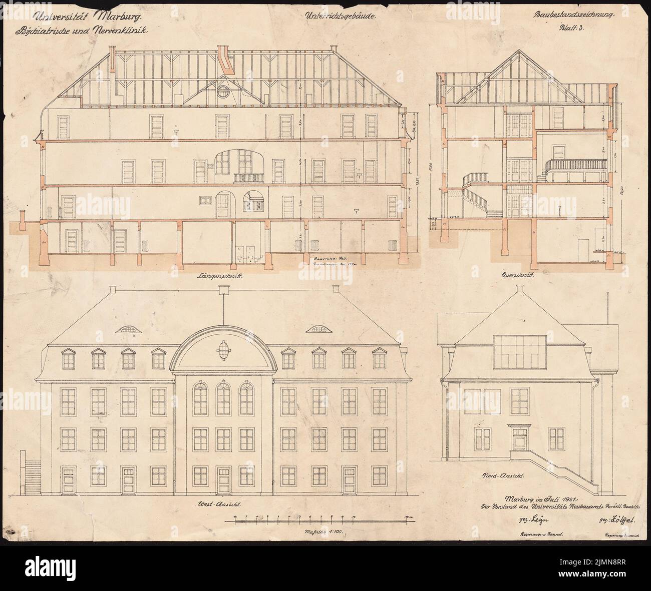 Unknown architect, psychiatric and nerve clinic of the Philipps ...