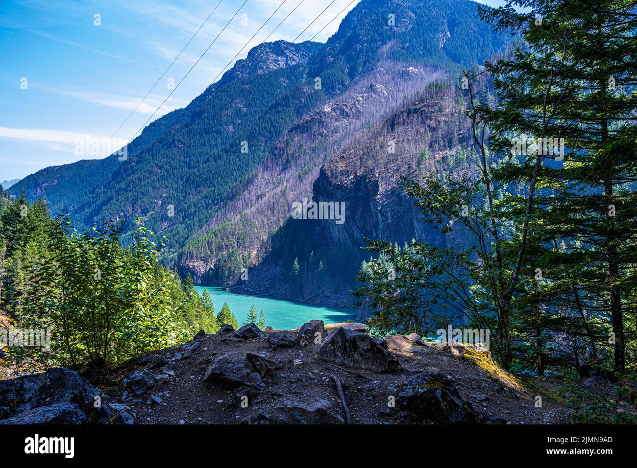 An overlooking landscape view of North Cascades NP, Washington Stock ...