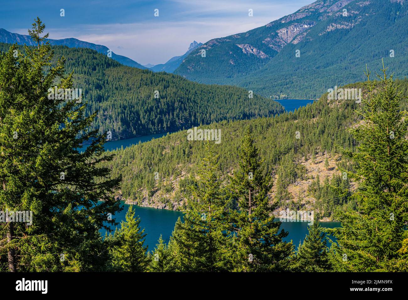 An overlooking view of nature in North Cascades NP, Washington Stock ...