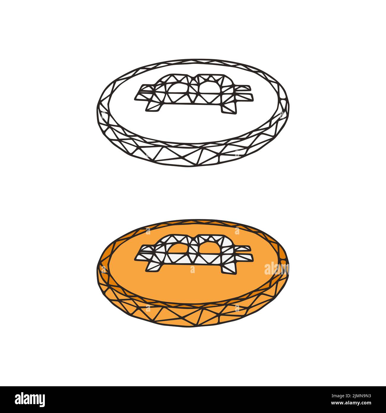 Bitcoin coin polygonal icon. Cryptocurrency low poly art isolated on ...