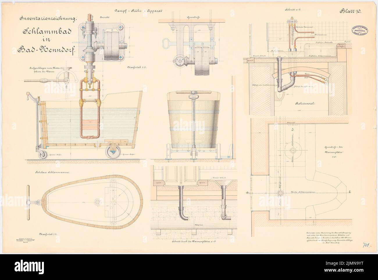 Knipping, mud bath in Bad Nenndorf (1890-1892): Steam alarm system in ...