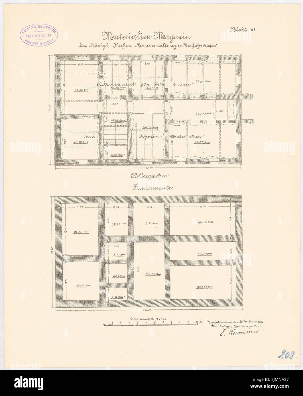 Unknown architect, port building in Neufahrwasser (approx. 1887 ...