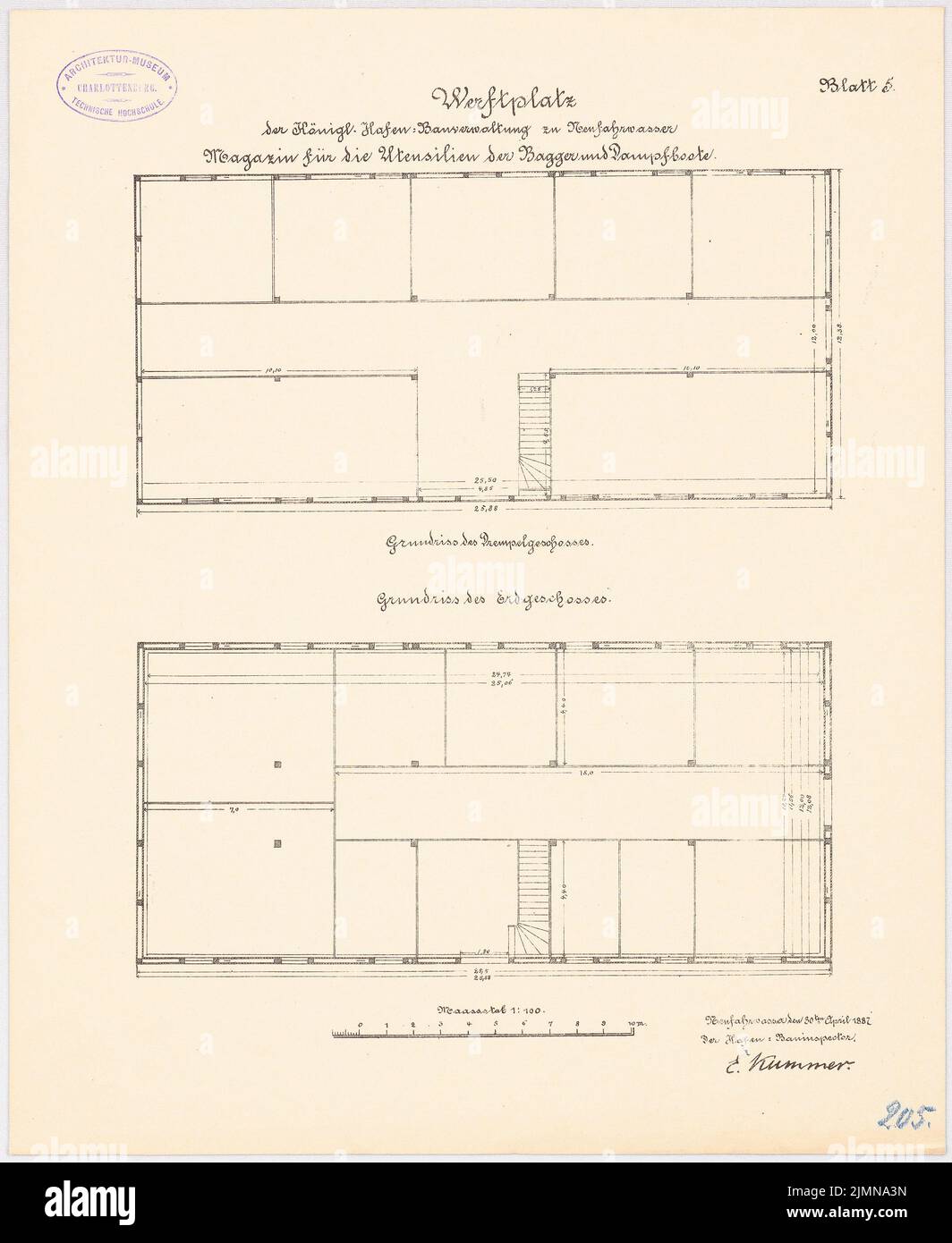 Unknown architect, port building in Neufahrwasser (approx. 1887 ...