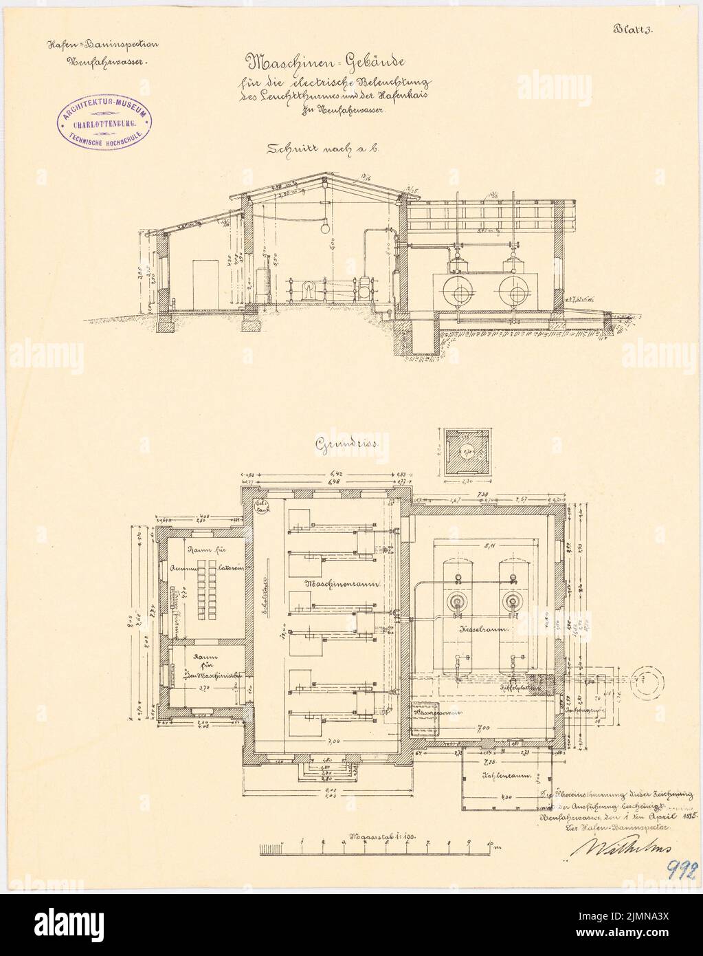 Unknown architect, port building in Neufahrwasser (approx. 1887 ...