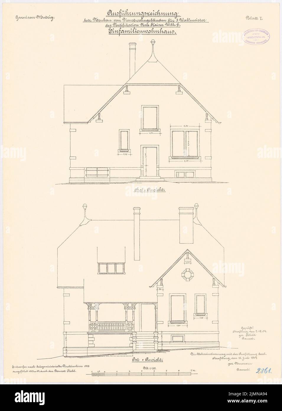 Kahl, garrison in Mutzig. Houses for three Wallmeister (1903-1904 ...