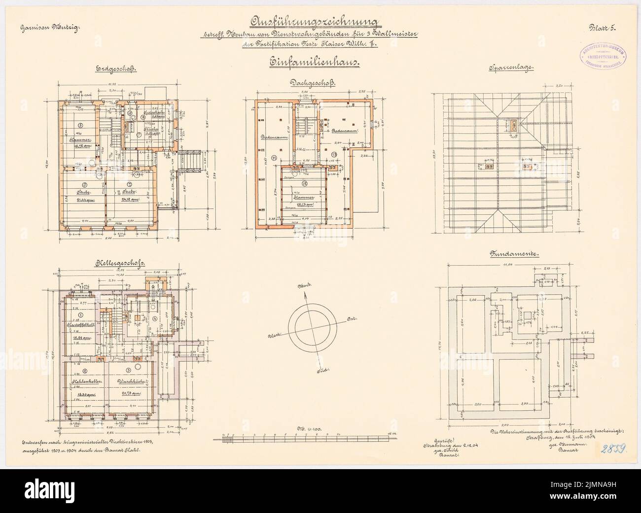 Kahl, garrison in Mutzig. Houses for three Wallmeister (1903-1904 ...