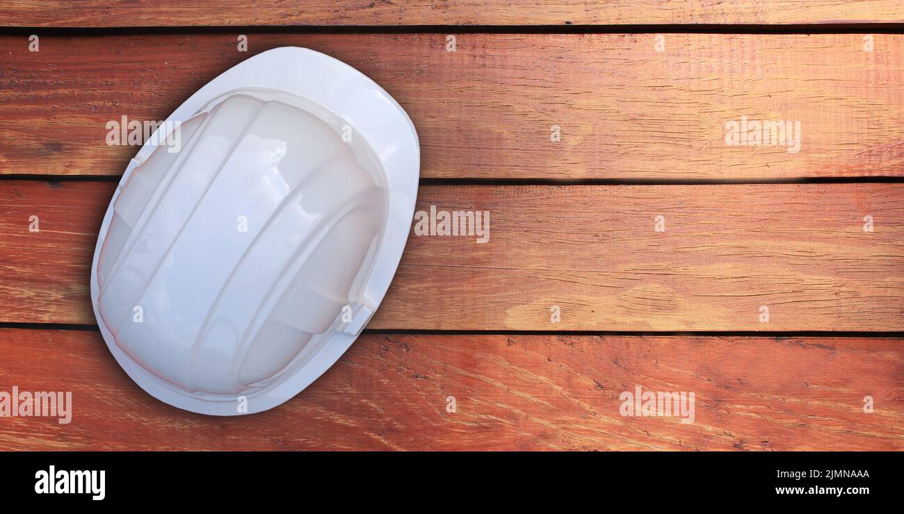 Happy Labor day concept: Protective white worker helmet. Construction ...