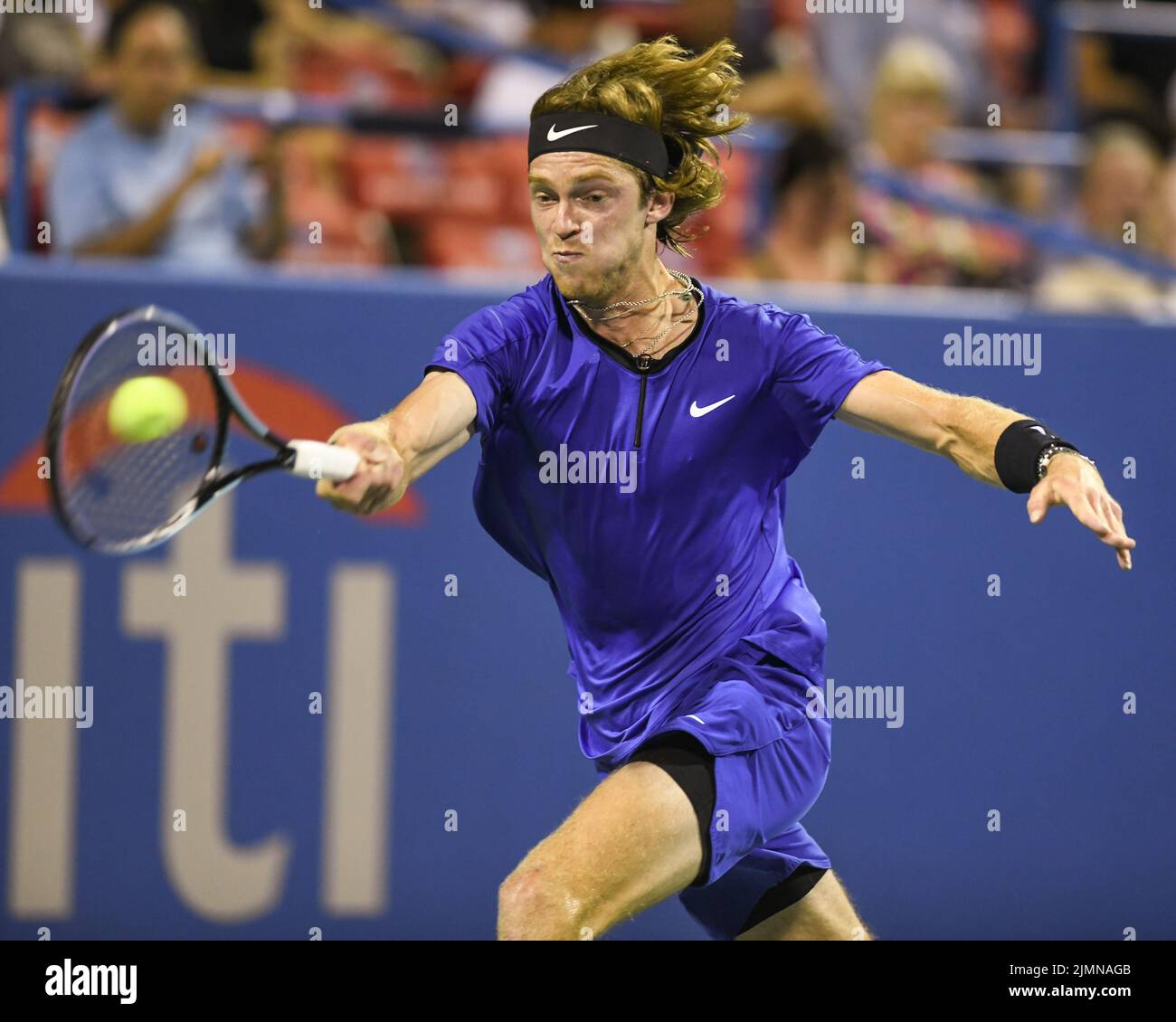 August 6, 2022, Washington, D.C, U.S: ANDREY RUBLEV hits a forehand ...
