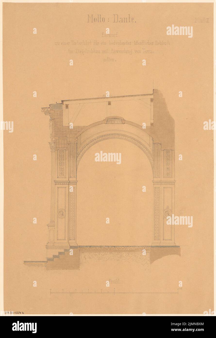Unknown architect, entrance to a public building. Monthly competition ...