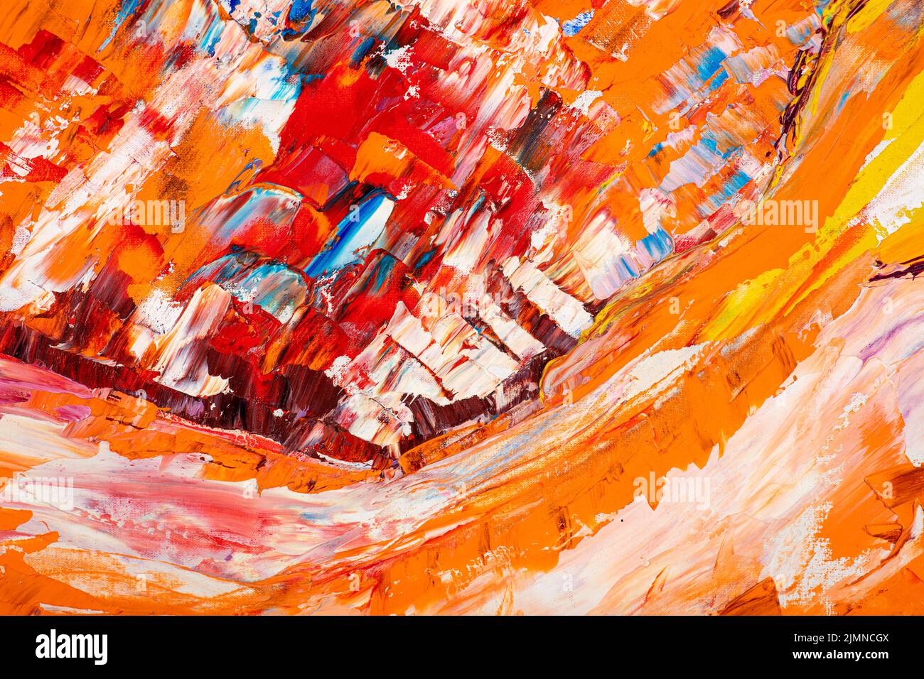 Contrast painting background in red, orange , yellow tones Stock Photo ...