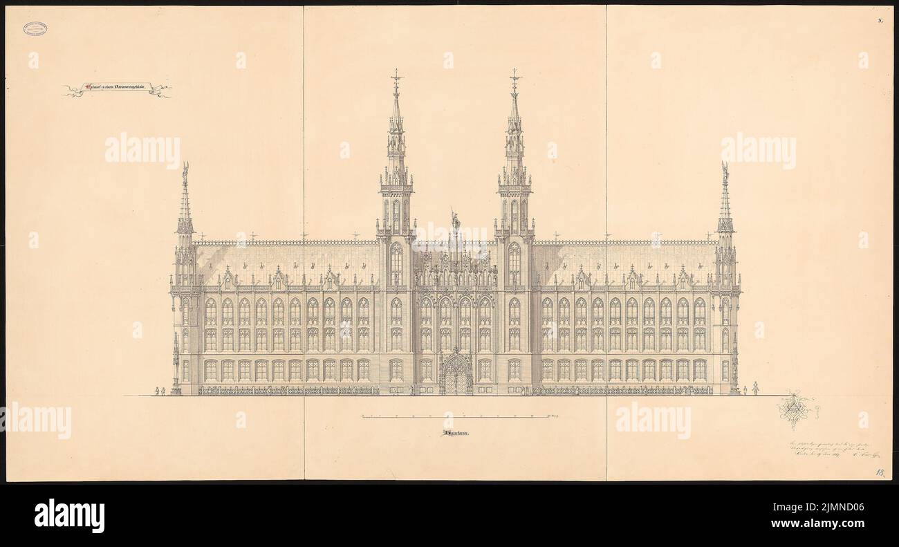 Elis Carl (1838-1889), Prussian parliament in Berlin. Schinkel ...