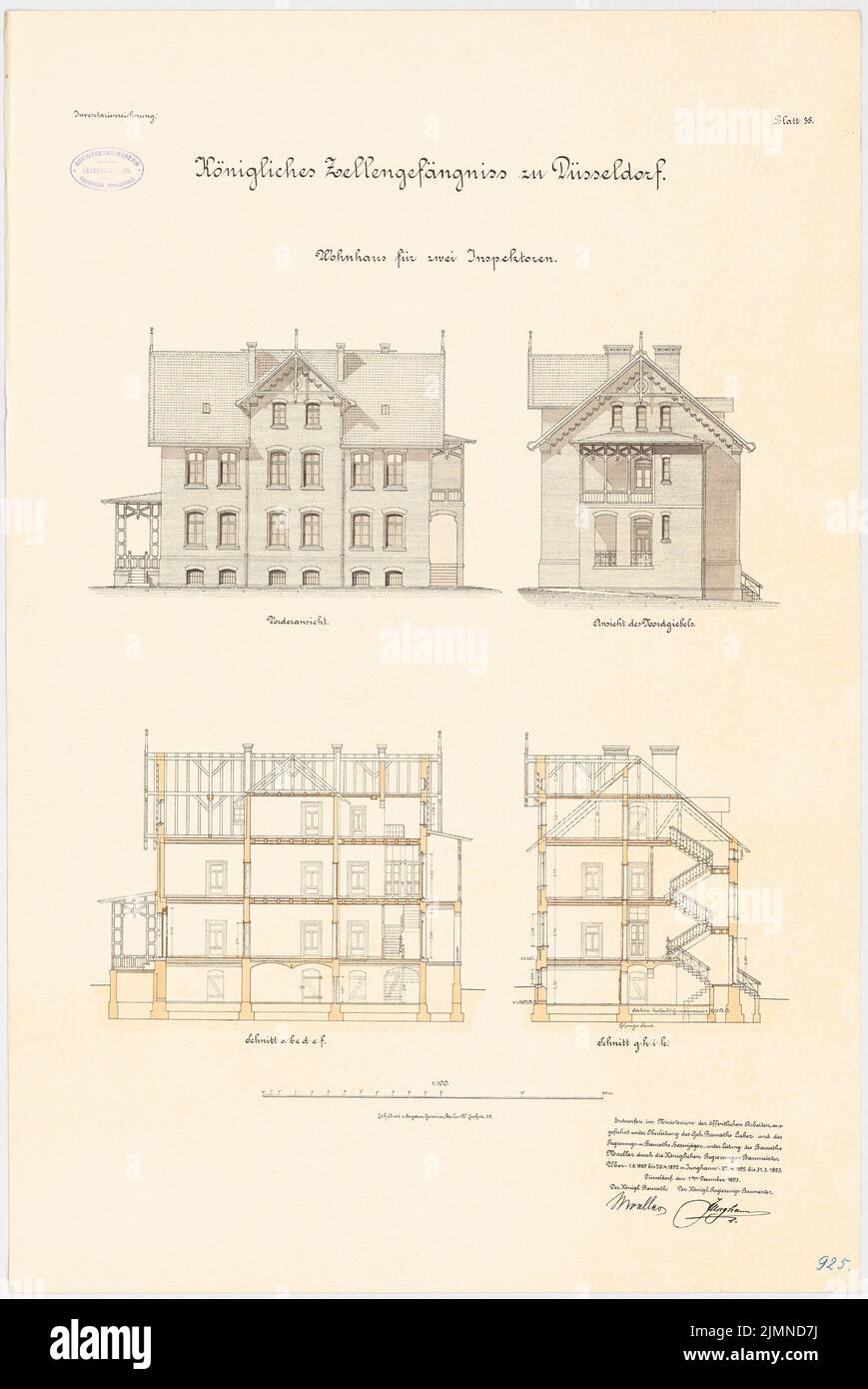 Hasenjäger Emil (born 1838), cell prison in Düsseldorf. Residential ...