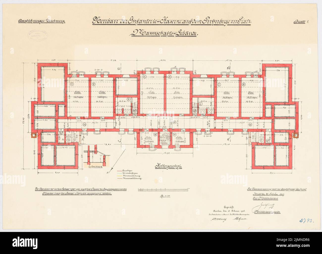 Unknown architect, infantry barracks on the Puhnberge in Glatz. Team ...