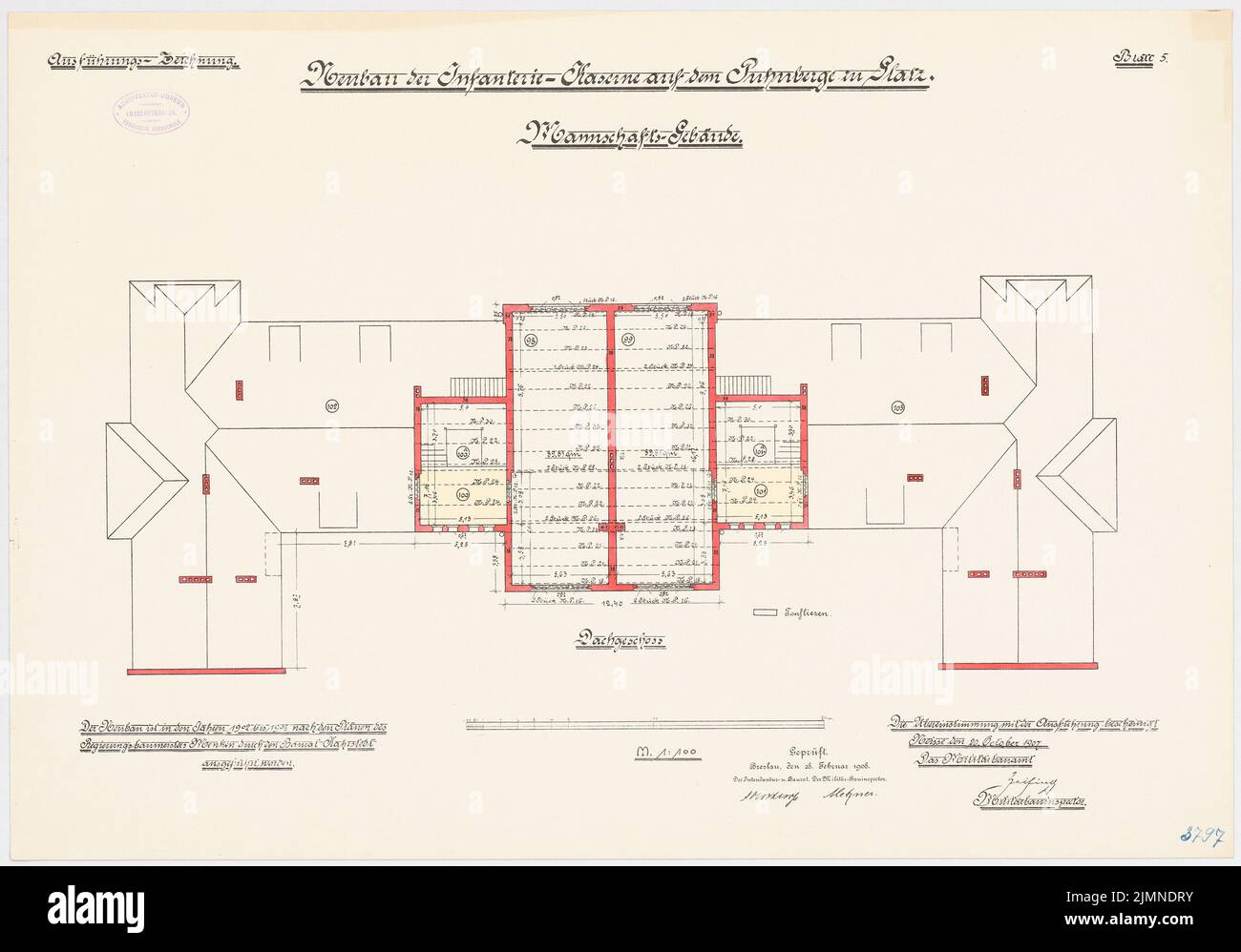 Unknown architect, infantry barracks on the Puhnberge in Glatz. Team ...