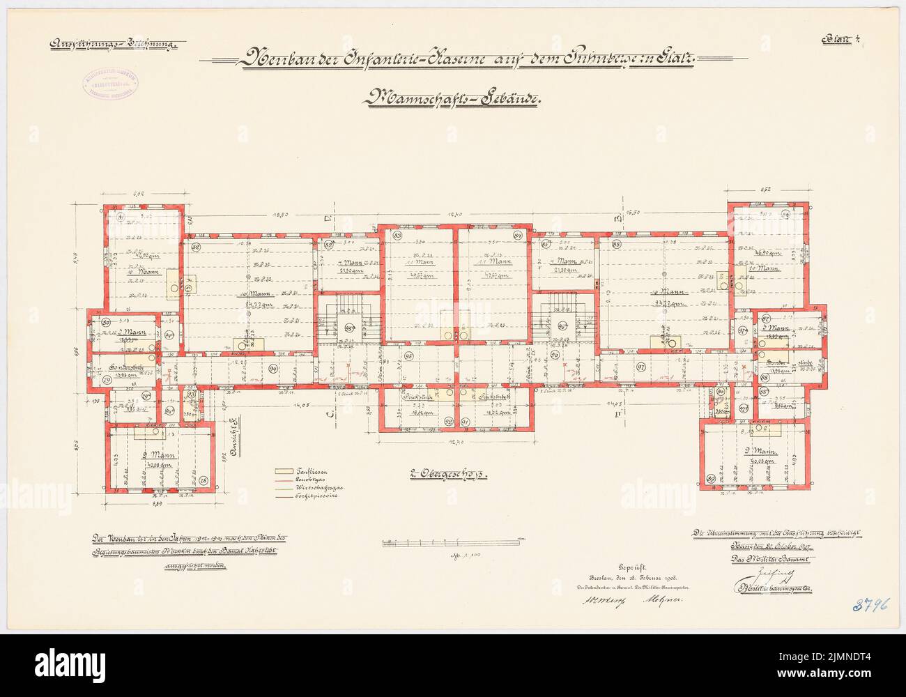 Unknown architect, infantry barracks on the Puhnberge in Glatz. Team ...