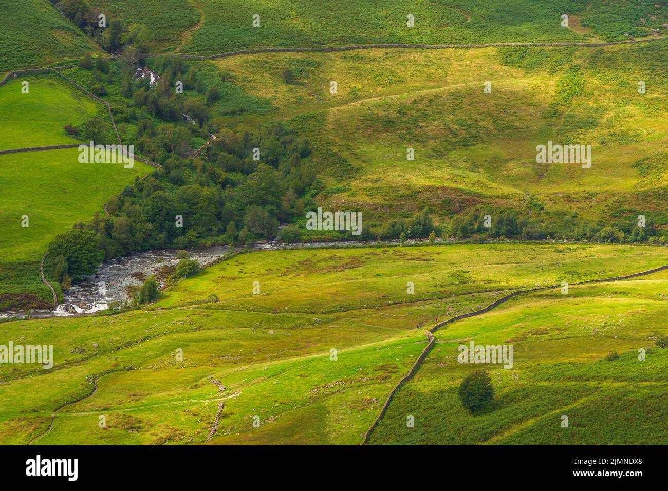View of the Hardknott Pass, hill pass between Eskdale and the Duddon ...