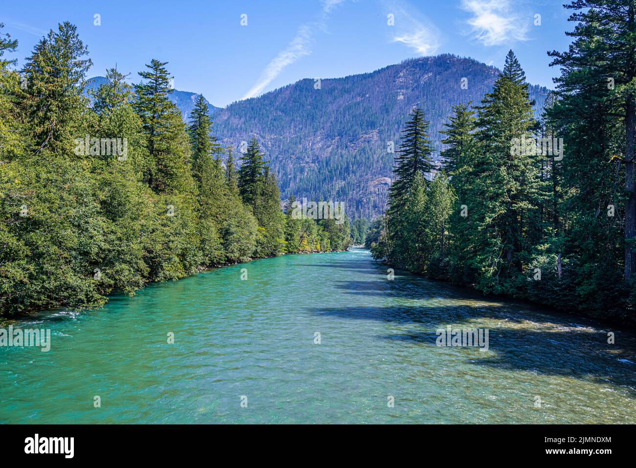 A long way down the road going to North Cascades NP, Washington Stock ...
