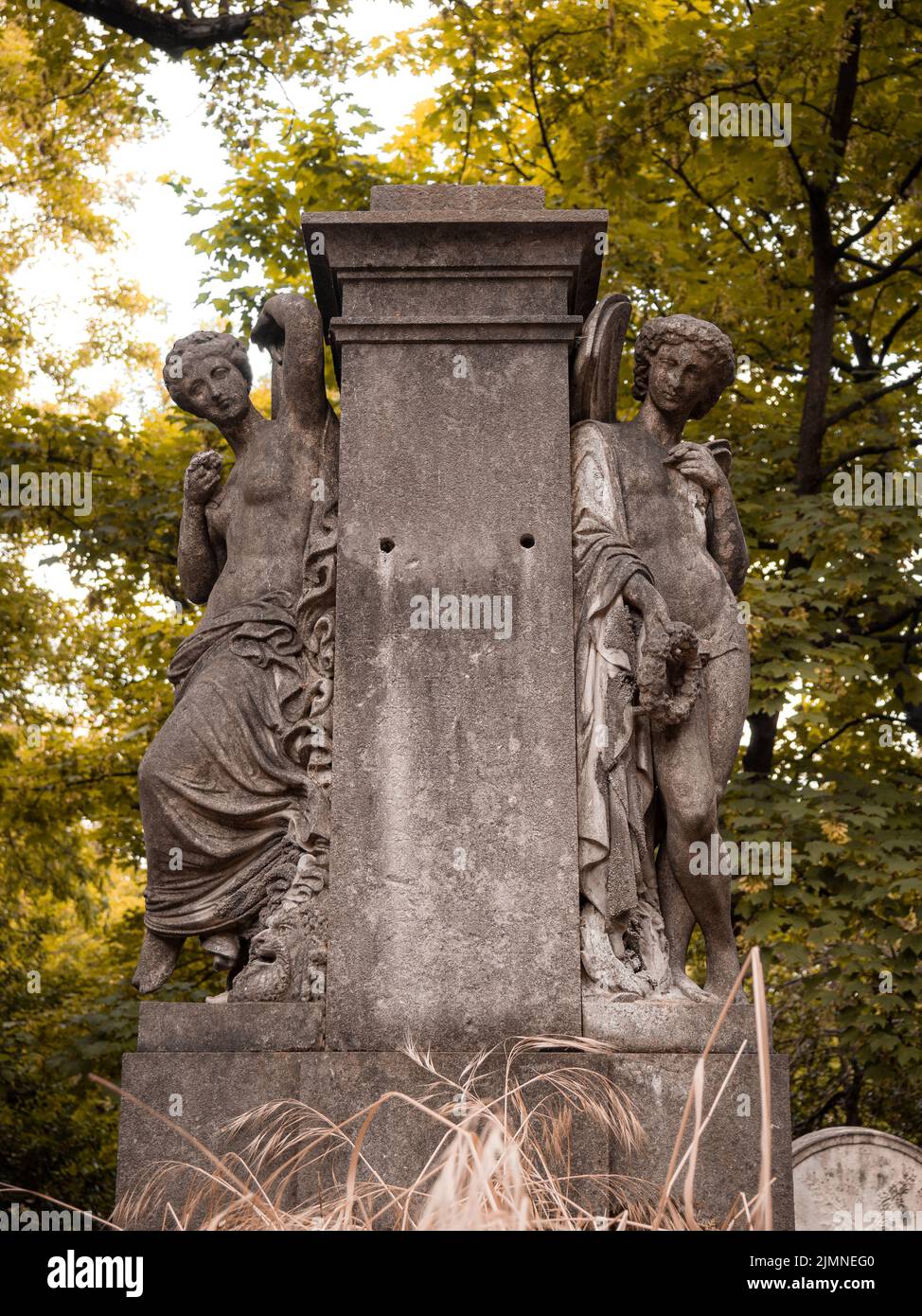 Paris, France - June 6, 2022: Sculptures of two women in the famous ...