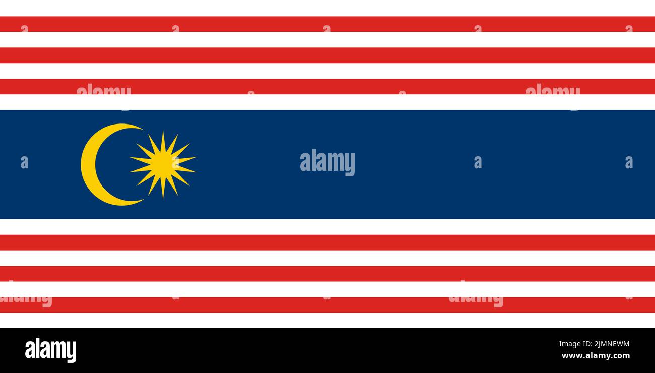 Flag of The City Of Kuala Lumpur In Malaysia with moon and star with ...